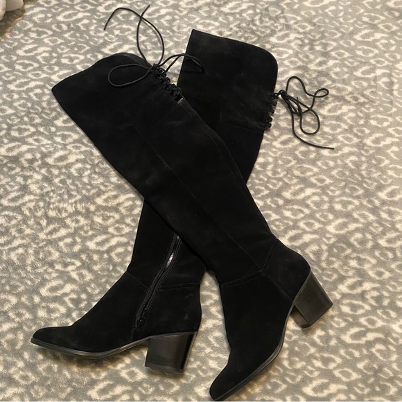 Aldo | Shoes | Aldo Black Suede Otk Boots | Poshmark